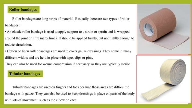 Bandages and its types | PPTX | First Aid | Injuries