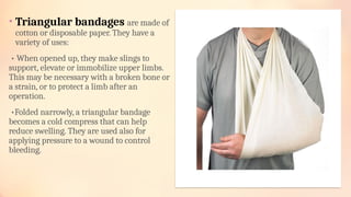 BANDAGES , types of bandages , special bandages | PPTX | First Aid ...