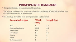 BANDAGES , types of bandages , special bandages | PPTX