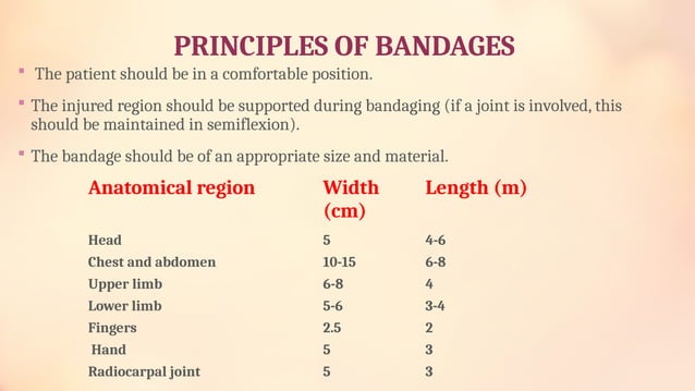 BANDAGES , types of bandages , special bandages | PPTX | First Aid ...