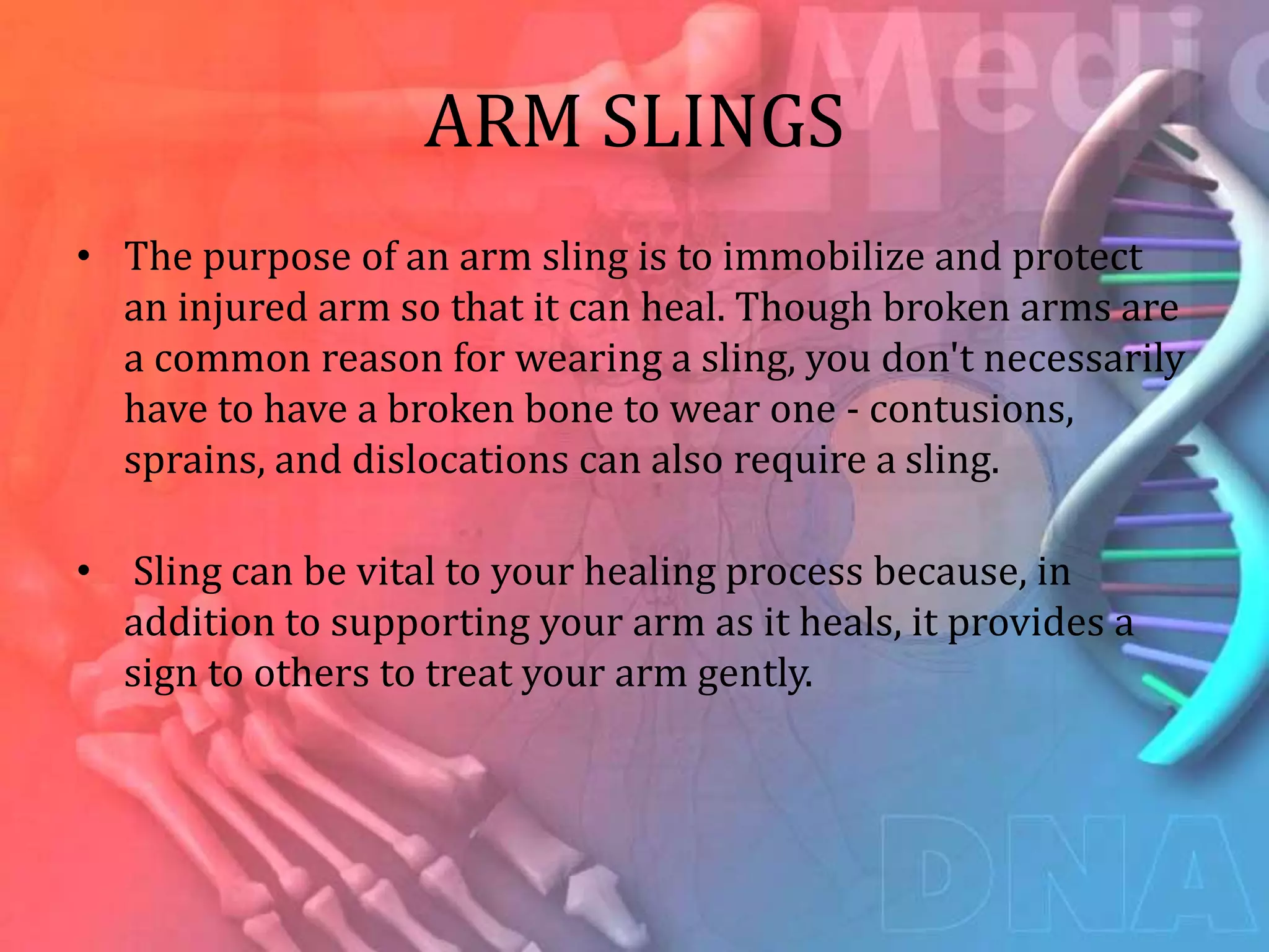Bandaging and Splinting & Slings; Techniques and Types (Health Subject ...