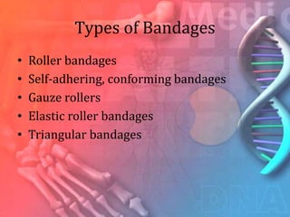 Bandaging and Splinting & Slings; Techniques and Types (Health Subject ...