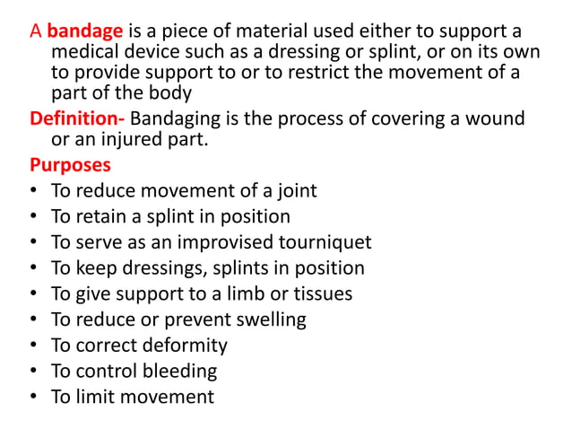 Bandaging | PPTX | First Aid | Injuries