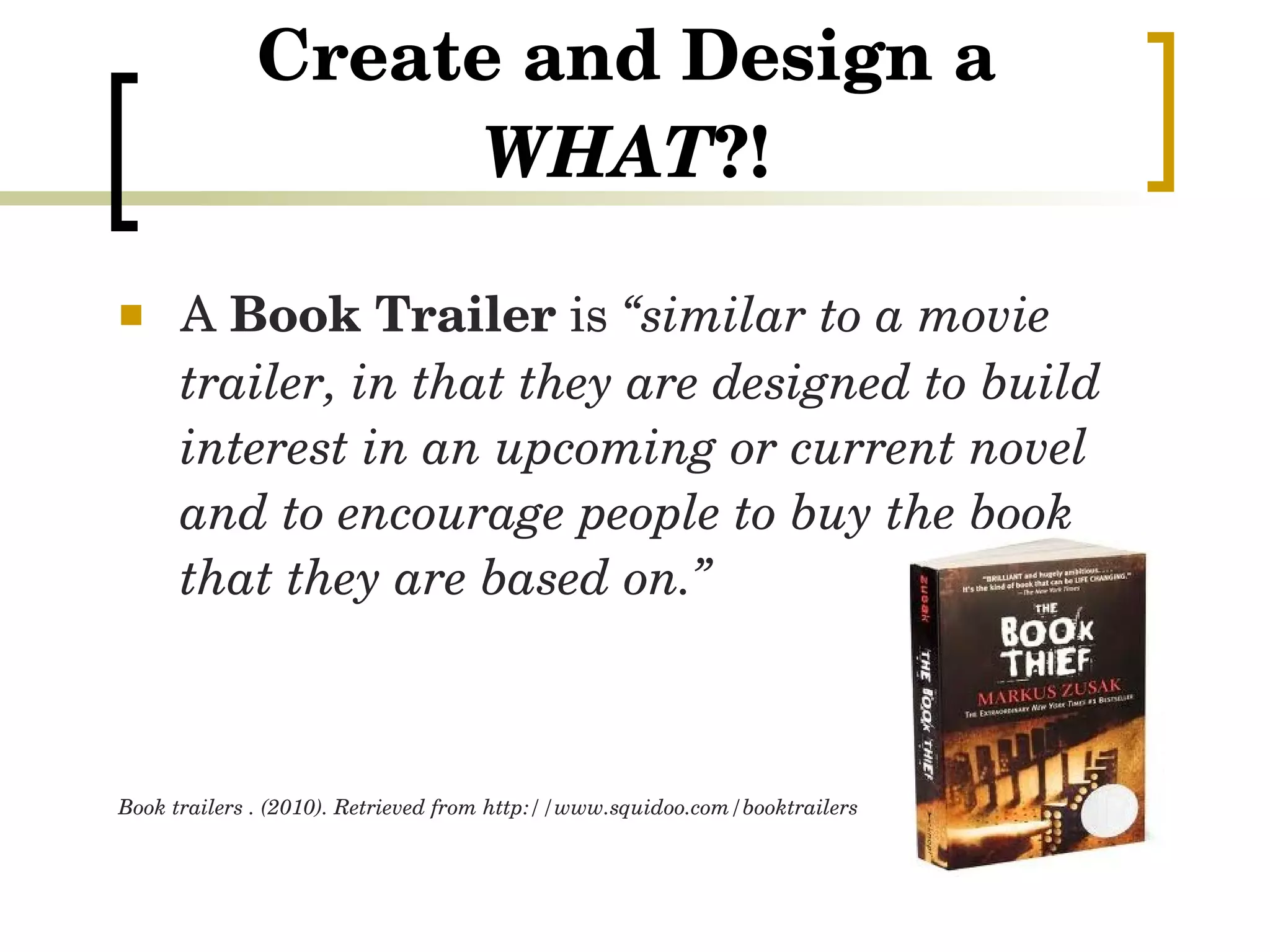 Be Your School's Spielberg: Designing and Creating Book Trailers | PPT