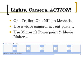 Be Your School's Spielberg: Designing and Creating Book Trailers | PPT