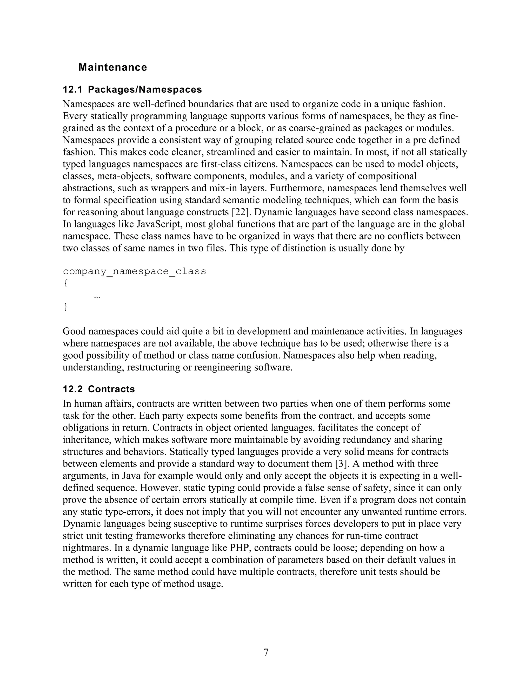 Maintenance of Dynamically vs. Statically typed Languages | PDF