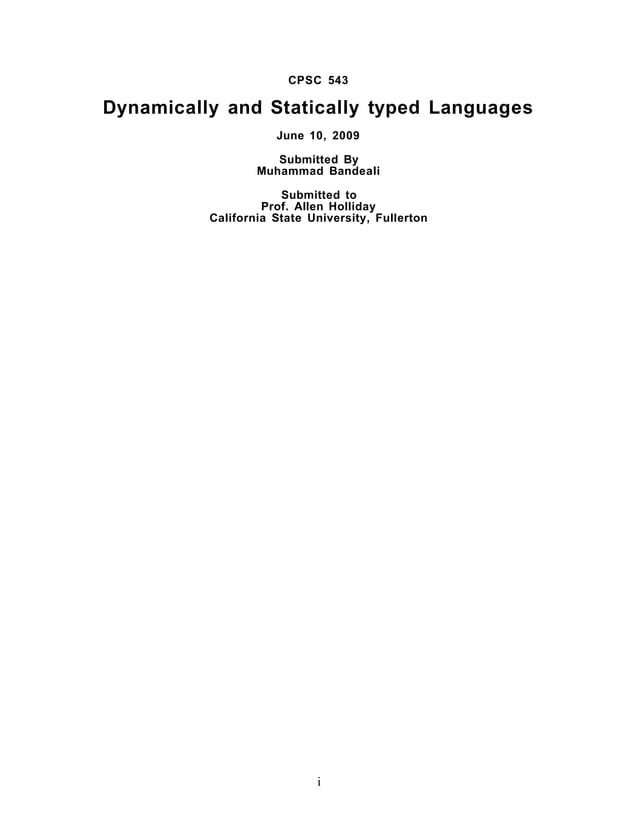 Maintenance Of Dynamically Vs Statically Typed Languages Pdf