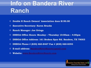 Bandera River Ranch slide show & information | PPT