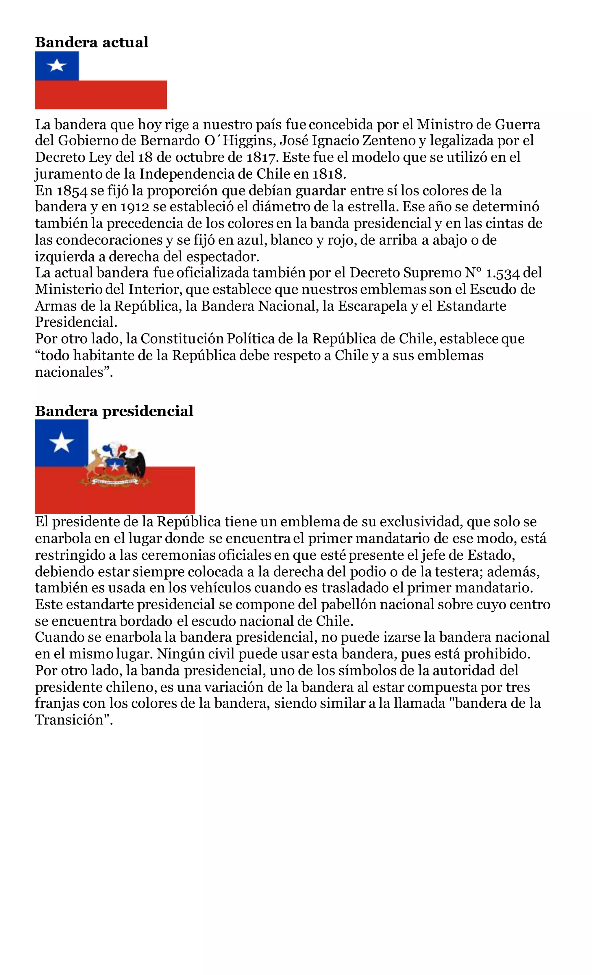 Banderas y escudos de chile | DOCX