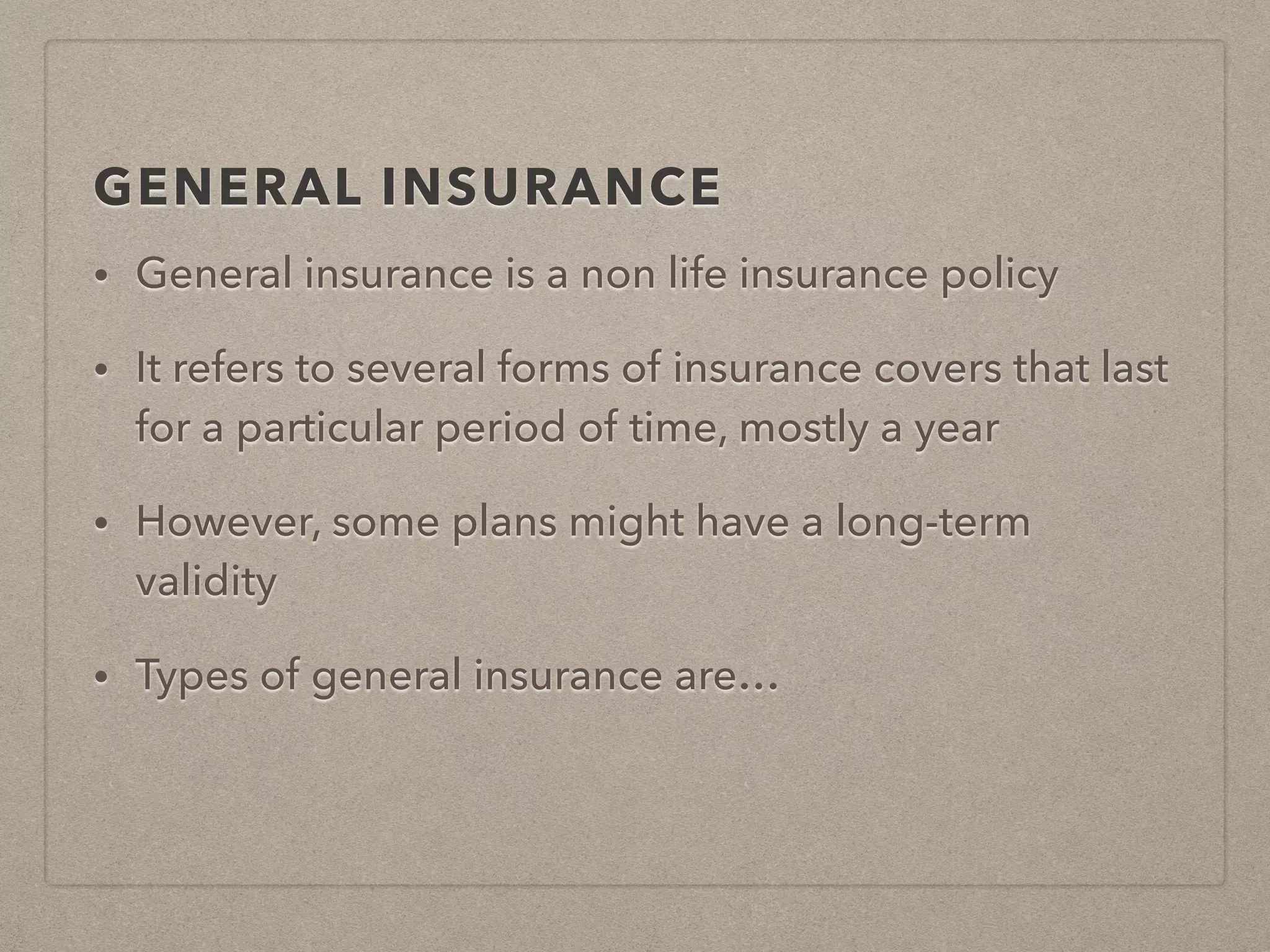Life insurance and General Insurance | PDF