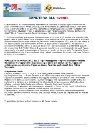 Bandiera blu events | PDF