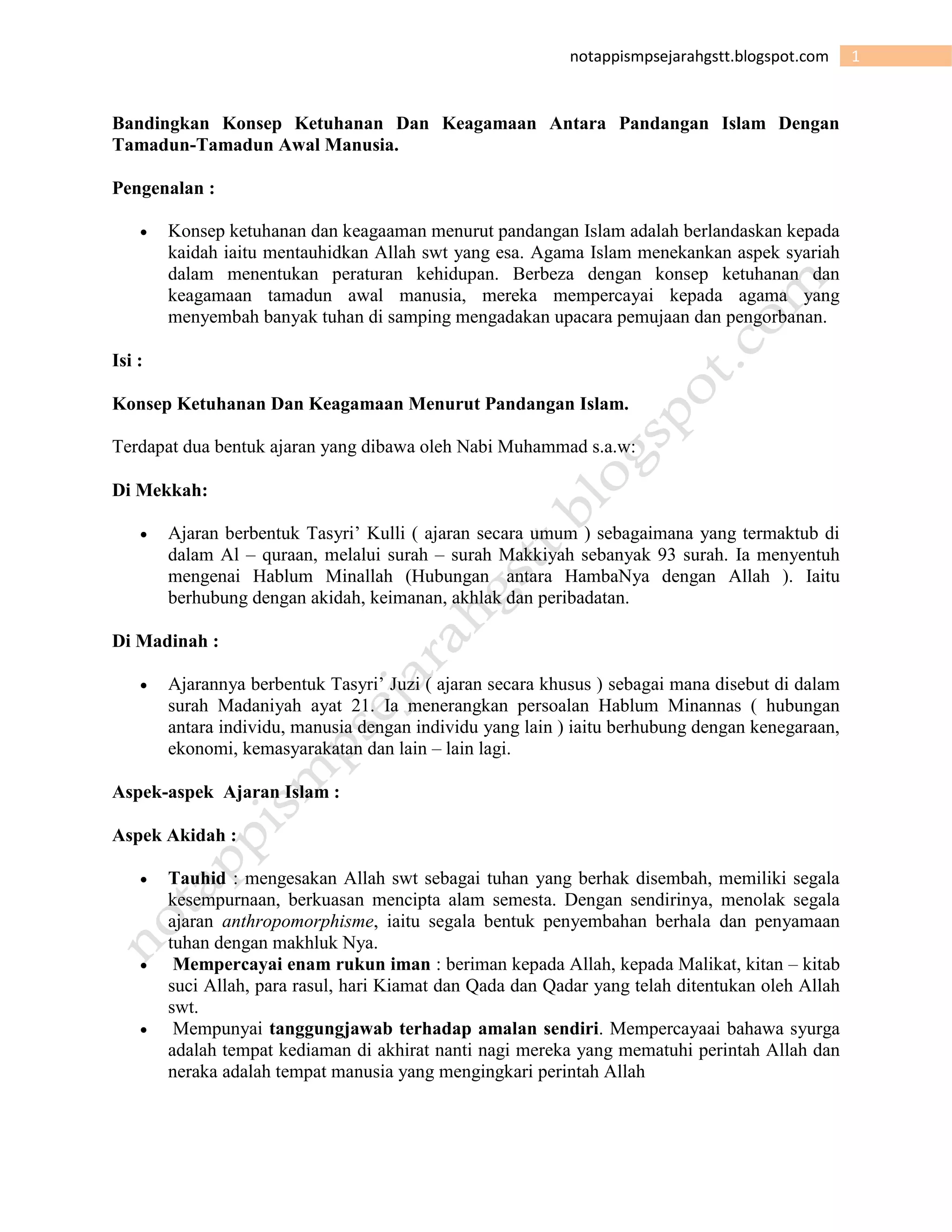 Konsep ketuhanan dan keagamaan | PDF