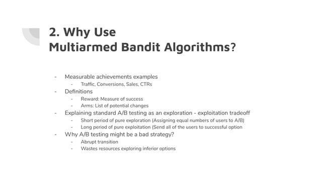 Bandit algorithms for website optimization - A summary | PPT