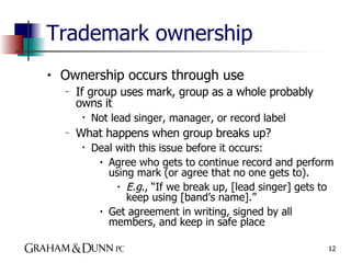 Bands And Brands Essential Trademark Law For Musicians | PPT