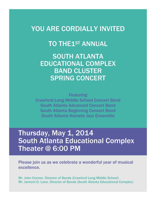 Band spring concert flyer | DOCX | Music | Entertainment