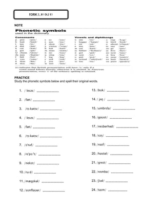 FORM 1 - ENGLISH: SUGGESTED PBS MATERIALS | PDF
