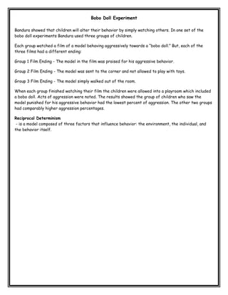 albert bandura's social learning theory | DOC