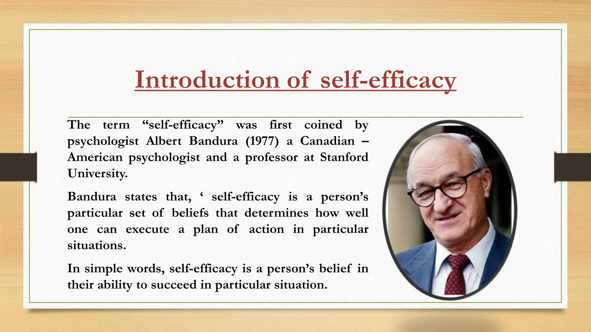 Bandura's theory of "self - efficacy ".. | PPTX