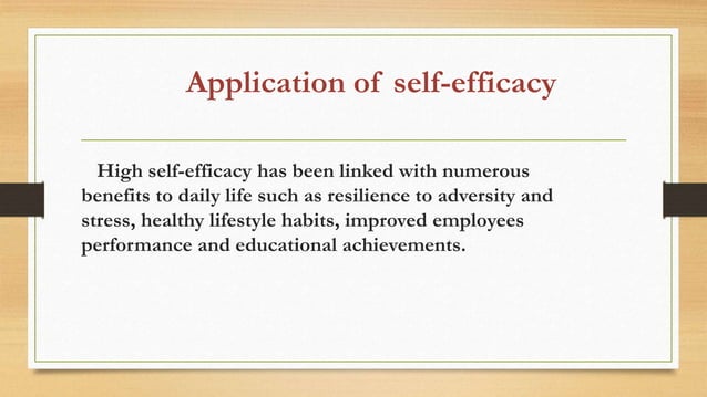 Bandura's theory of "self - efficacy ".. | PPTX