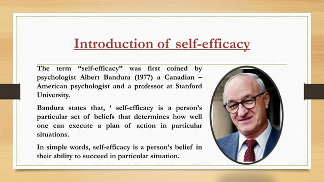 Bandura's theory of "self - efficacy ".. | PPTX