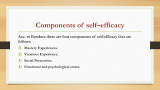 Bandura's theory of "self - efficacy ".. | PPTX