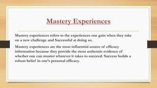 Bandura's theory of "self - efficacy ".. | PPTX