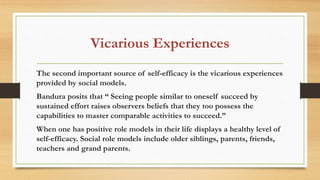 Bandura's theory of "self - efficacy ".. | PPTX