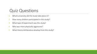 Bandura et al | PPTX | Parenting | Family and Relationships