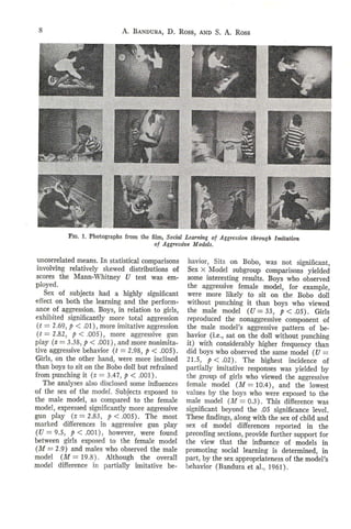 Bandura, Ross i Ross (1961) experiment pdf | PDF