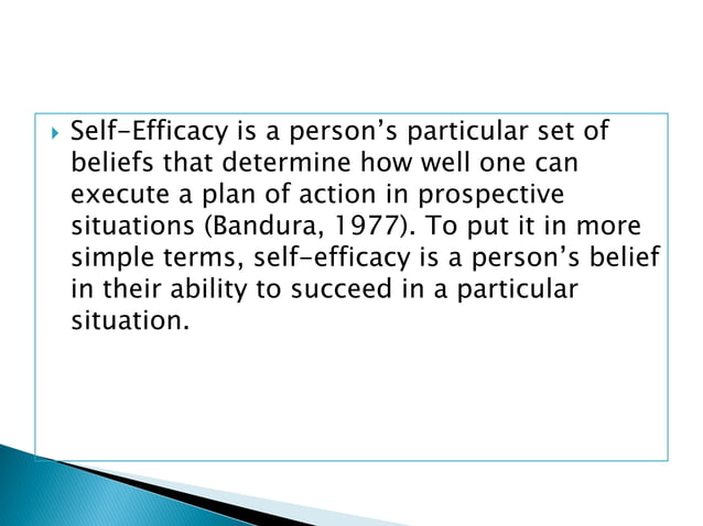 Banduras self-efficacy-theory | PDF