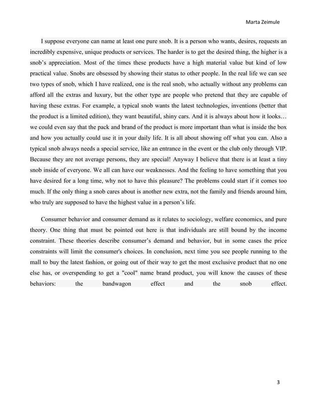 Bandwagon effect and snob effect | DOCX