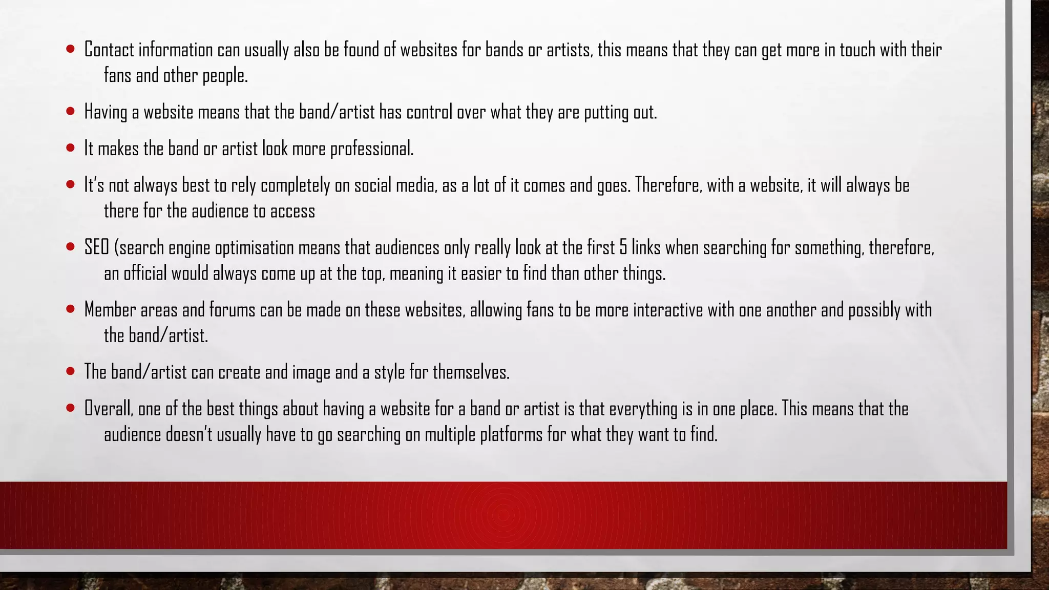 Band website tips | ODP