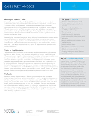 Bandwidth advisors amdocs_case_study_7_2010 | PDF | Business Utilities | Business