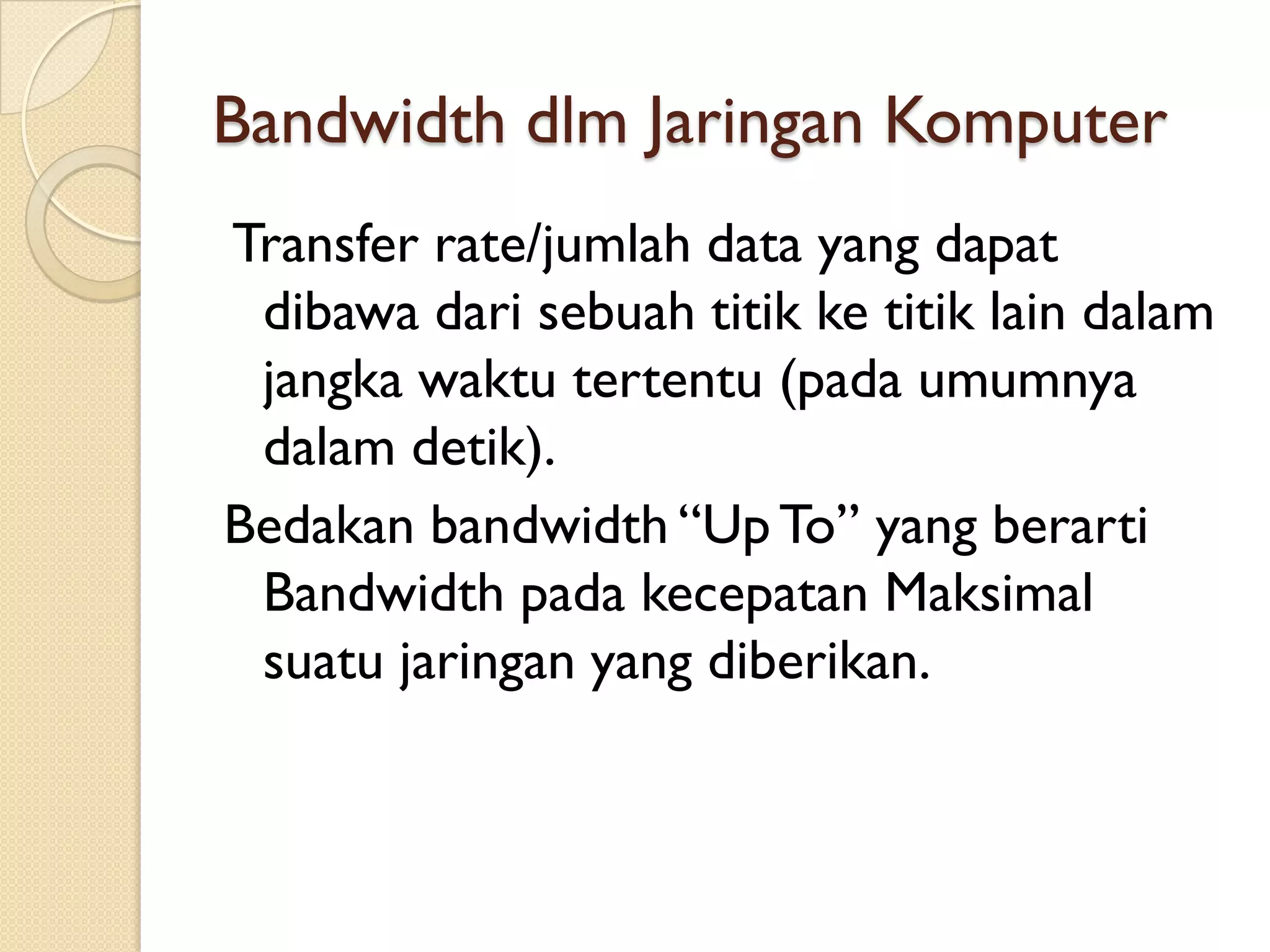 Bandwidth dan Throughput | PDF