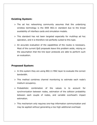 Bandwidth estimation for ieee 802 | PDF