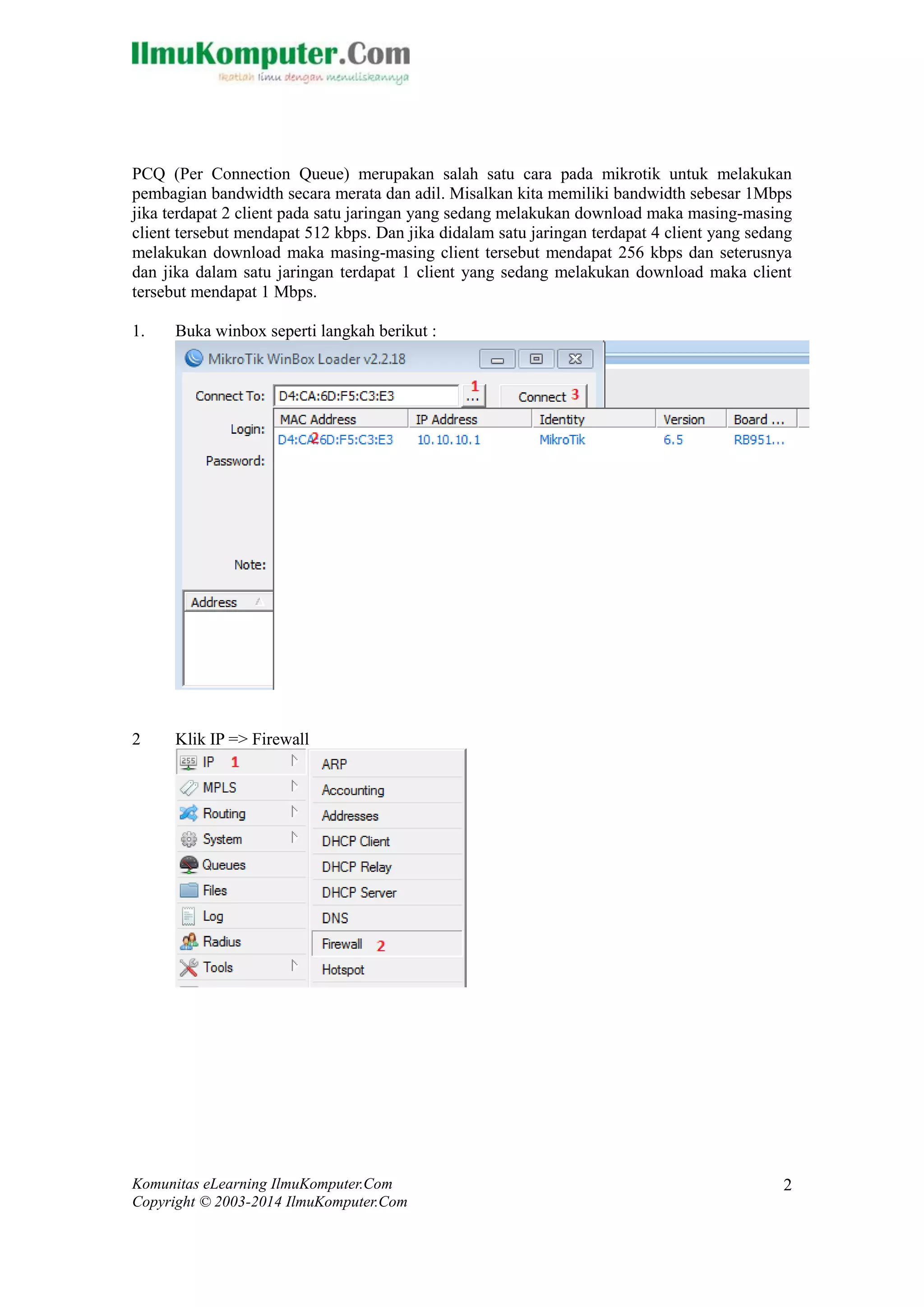 Bandwidth Manajemen Dengan Pcq Pada Mikrotik Pdf