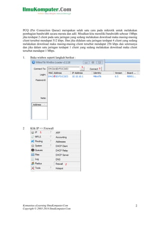 Bandwidth manajemen dengan pcq pada mikrotik | PDF