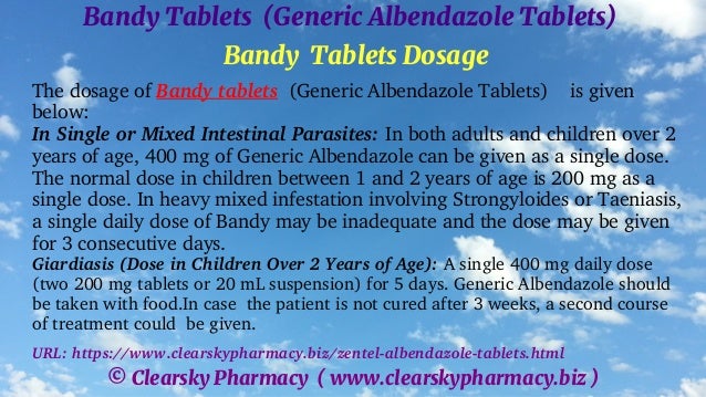 Bandy Tablets (Generic Albendazole Tablets) | PDF