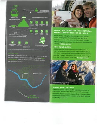 Banff Gondola Brochure Reading Skill Building | PDF