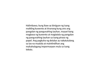 Noting Significant Details | Grade 6 | Twinkl (teacher made) | PPTX