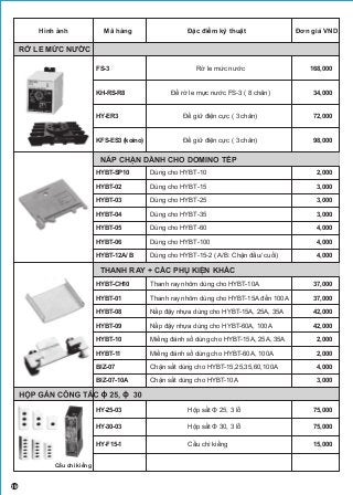 Bảng giá công tắc đèn báo nút nấn hanyoung | PDF