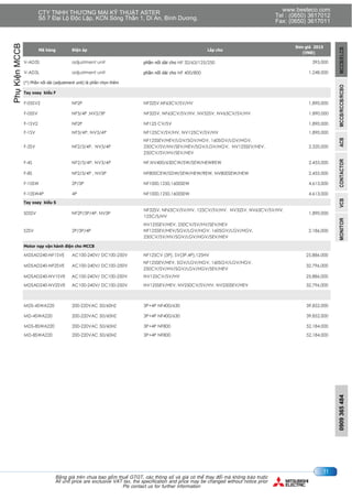 Bảng giá thiết bị đóng cắt Mitsubishi Electric | PDF