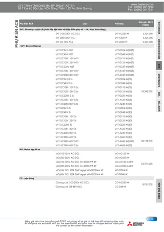 Bảng giá thiết bị đóng cắt Mitsubishi Electric | PDF