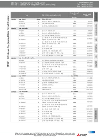 Bảng giá thiết bị đóng cắt Mitsubishi Electric | PDF