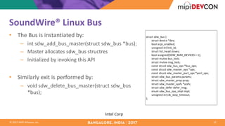 MIPI DevCon Bangalore 2017: SoundWire Linux Subsystem: An Introduction ...