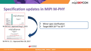 MIPI DevCon Bangalore 2017: Next generation MIPI Physical Layer Design ...