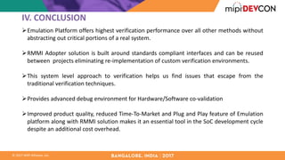MIPI DevCon Bangalore 2017: Emulation of DUT Using MIPI RMMI (M-PHY ...