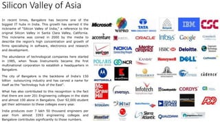 Bangalore in a snapshot | PPTX