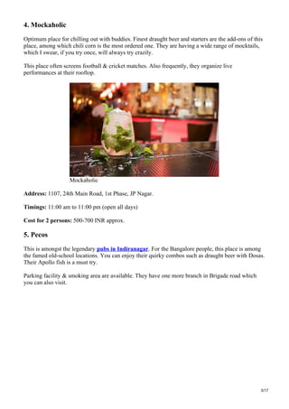 Bangalore pubs perfect weekend chill out | PDF