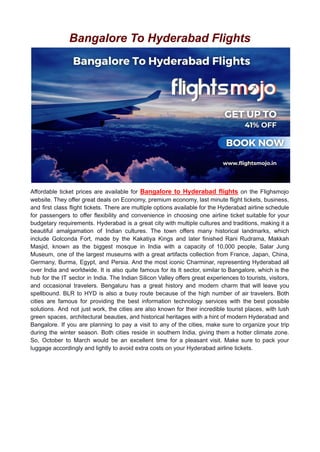 Bangalore To Hyderabad Flights.pdf
